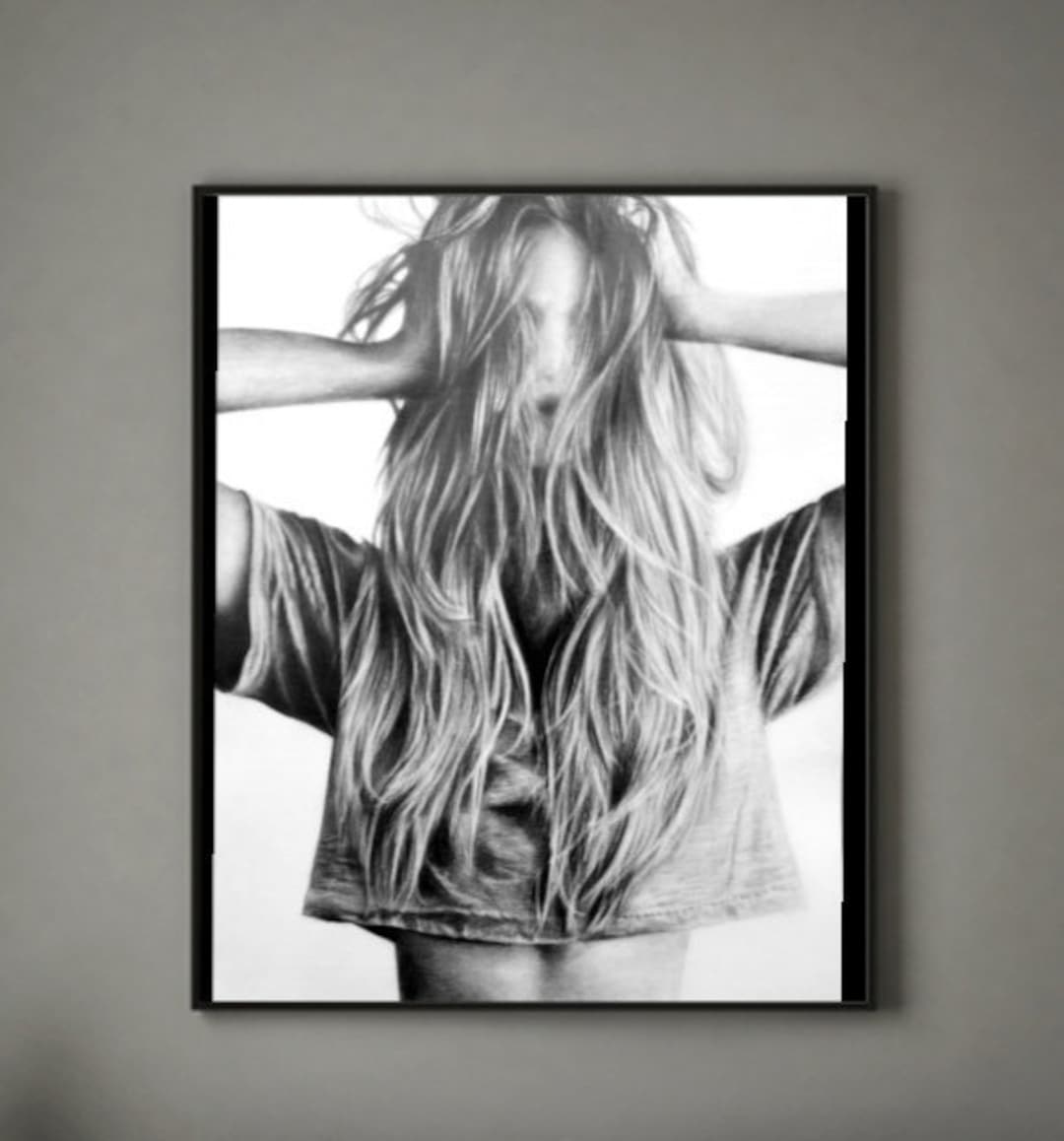 Girl Pencil Drawing,original Woman Pencil Drawings,girl Pencil Sketch ...
