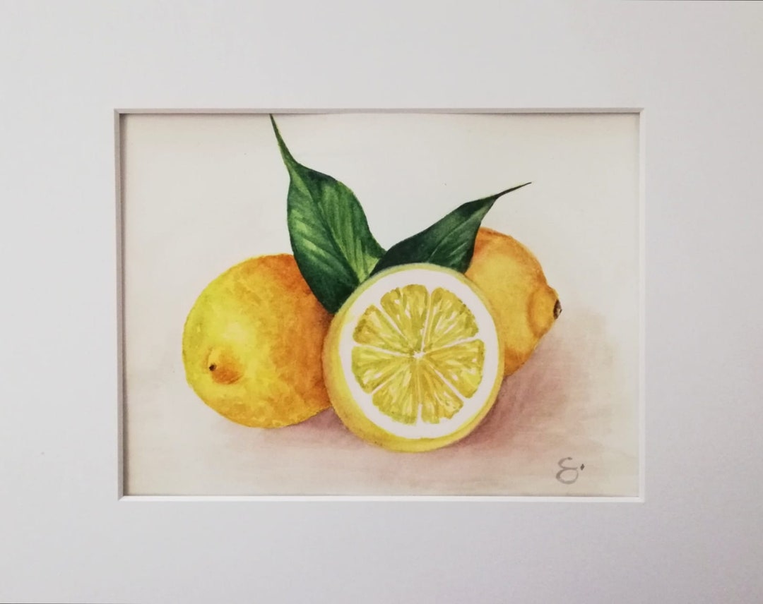 Lemons Artwork,sicily Lemon Art Watercolor,watercolor Lemons,sicilian ...