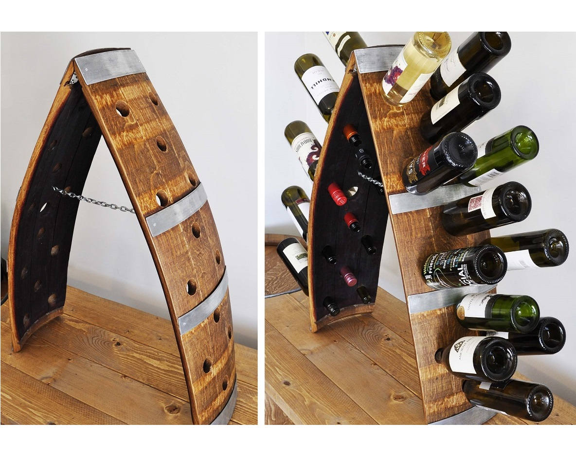 Barrel Stave Wine Rack 24-bottle holder. Made from retired | Etsy