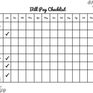 Editable Bill Pay Checklist Simple Floral - Etsy
