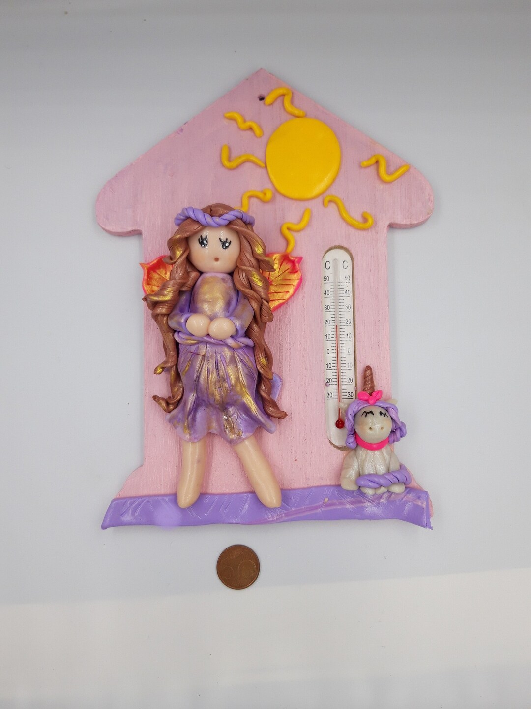 Pink Fairy Thermometer and Its Unicorn Fairy Decoration Fairy Figurine ...