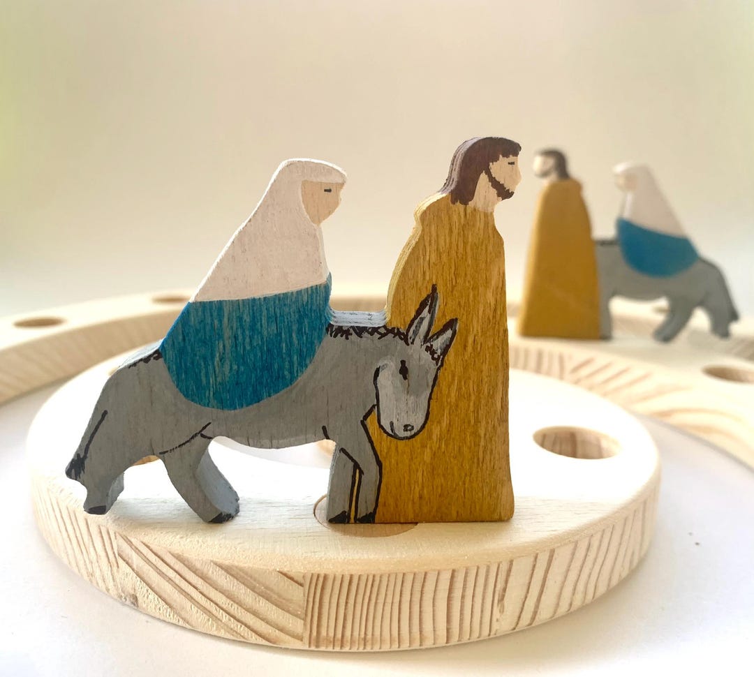 Mary Joseph Donkey Advent Plug Advent Manger Spiral Path Christmas ...