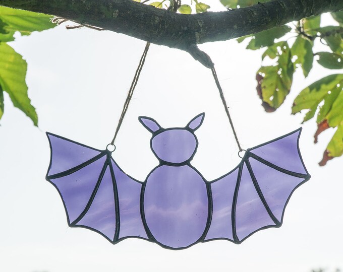 Spooky Halloween Bat Window Suncatcher, Purple Violet translucent Fox ...
