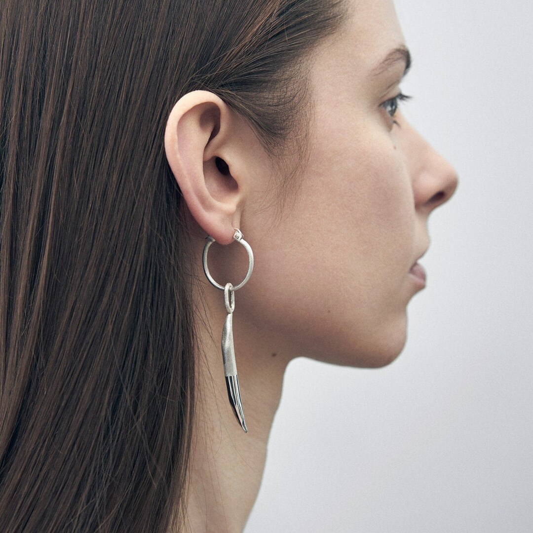 Dangle Threader Modern Statement Long Silver Bar Earrings - Etsy