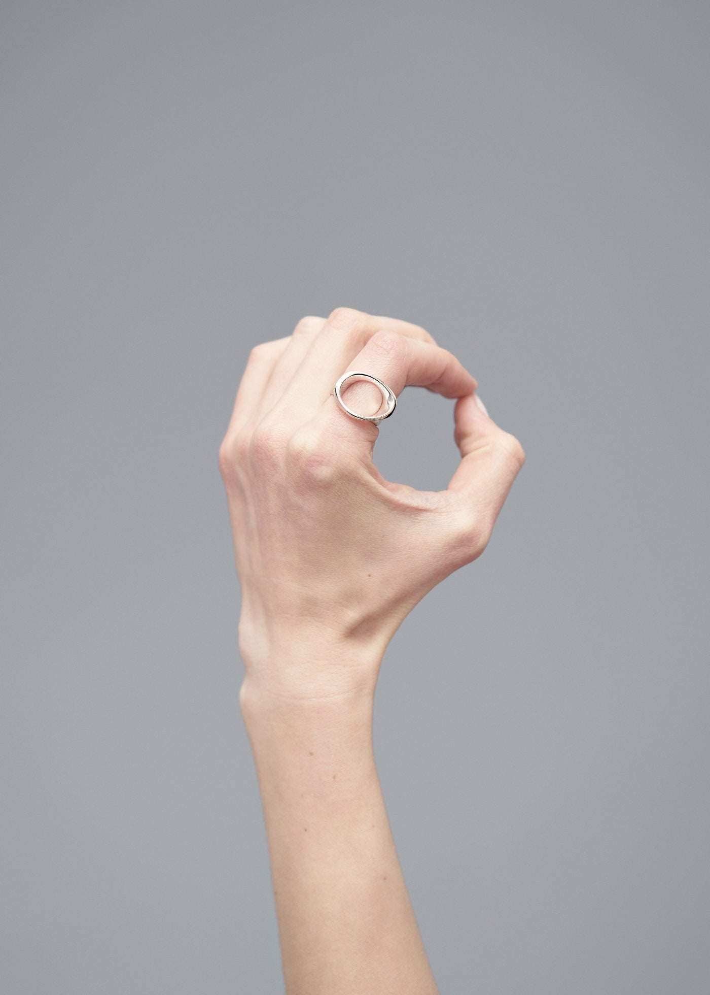 Modern Chunky Open Circle Unique Ring - Sterling Silver - Etsy