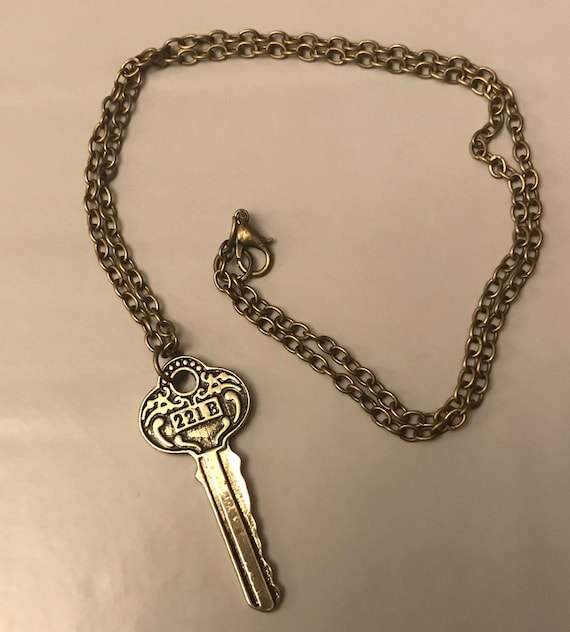 Sherlock Holmes 221b Baker Street Key Necklace Jewellery Geek | Etsy