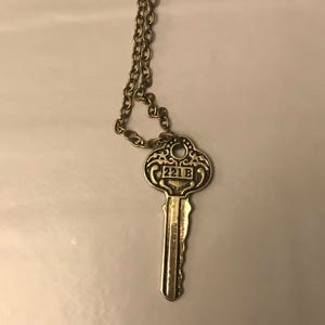 Sherlock Holmes 221b Baker Street Key Necklace Jewellery Geek | Etsy