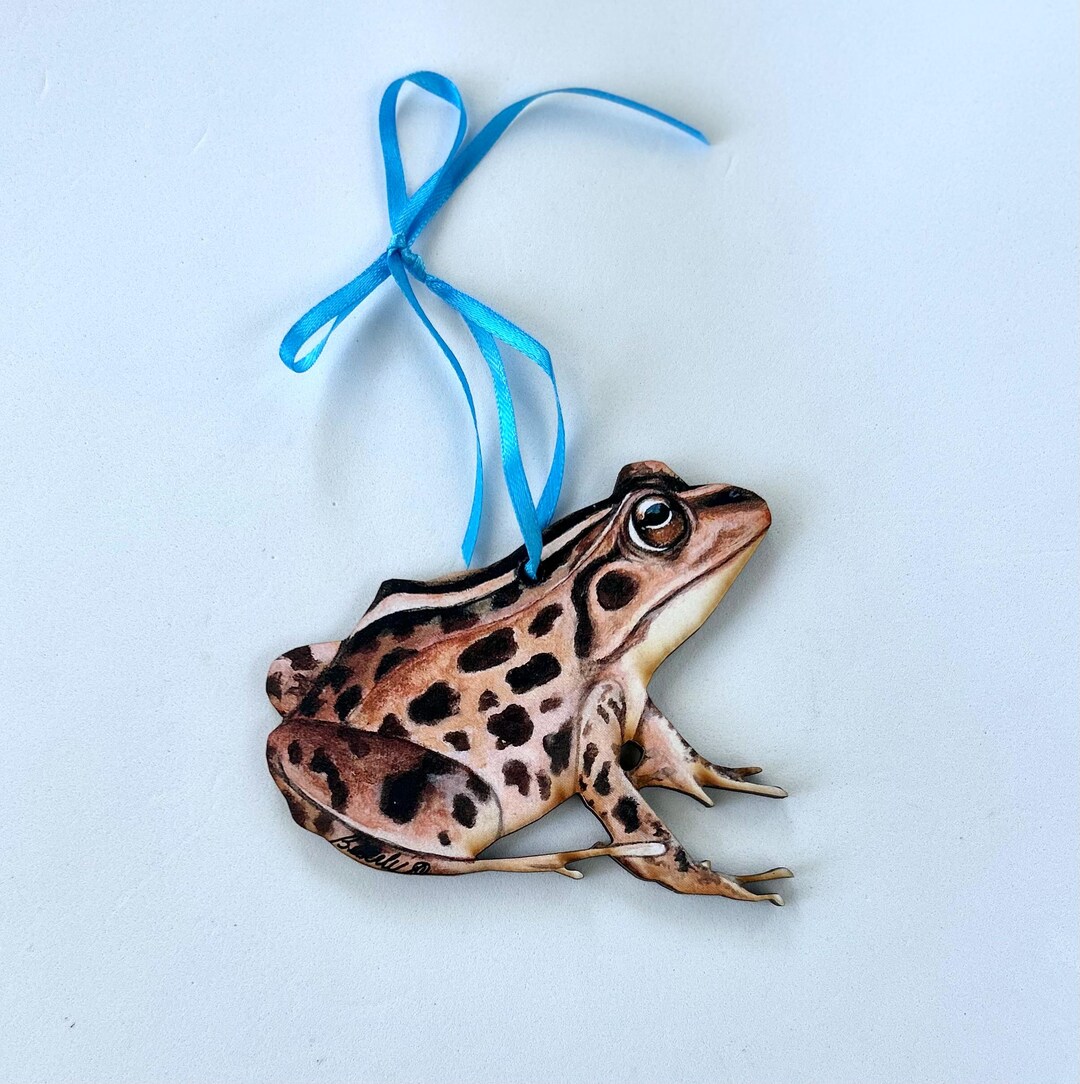 Leopard Frog #4 Ornament, Leopard Frog Wooden Ornament Replica of Art ...