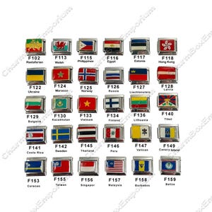 Country Flags Italian Charms Your Choice 9mm for Italian Charm Bracelet ...