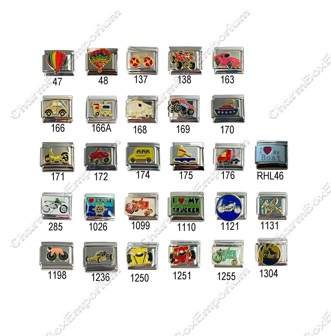 Transportation Italian Charms Your Choice 9mm Italian Charm Bracelet ...