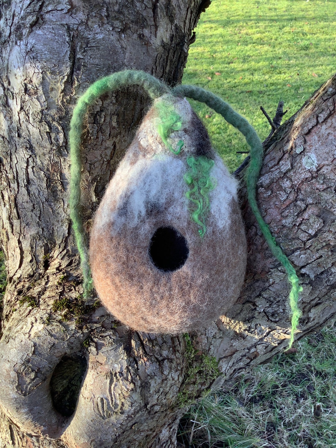 Felted Bird House Pod: Shetland Wool Nesting Box - Etsy