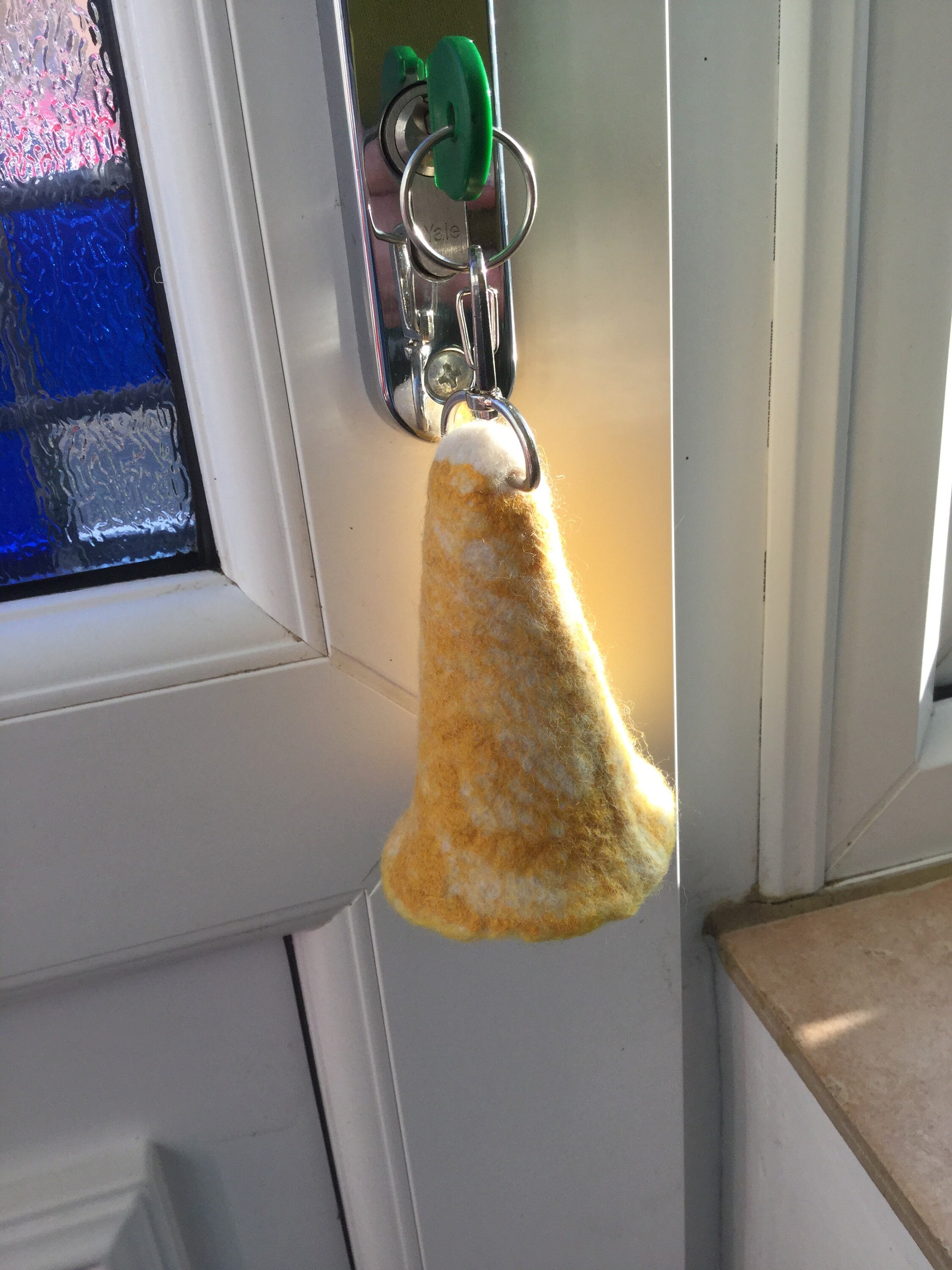 Sturdy Yellow Key Fob in Merino Wool Silk and Cotton. - Etsy Singapore