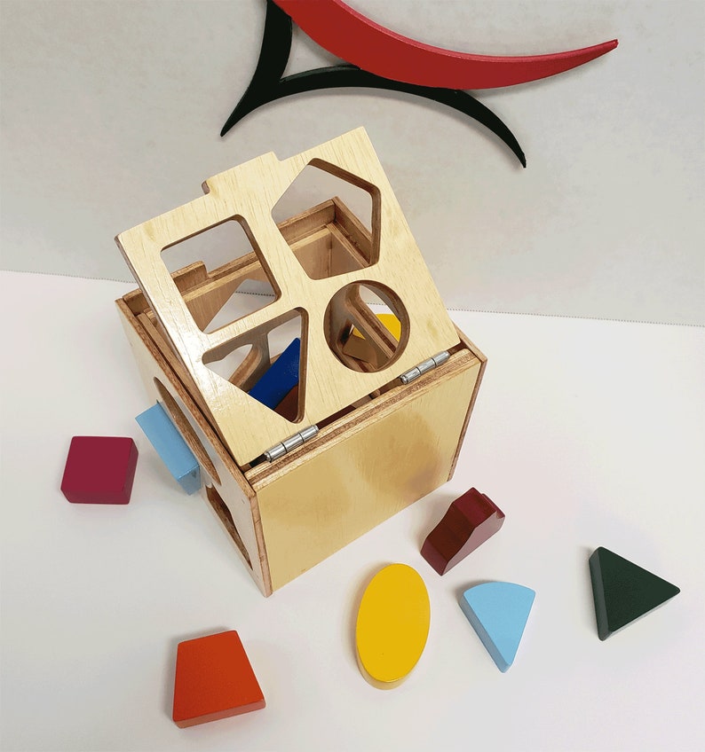 Montessori Wooden Geometric Shapes Sorting Cube 13 Shapes - Etsy