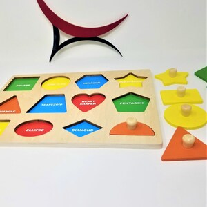 Multi-shapes Puzzle - Montessori Geometric Shapes Puzzle Sorter: GS6 - Etsy