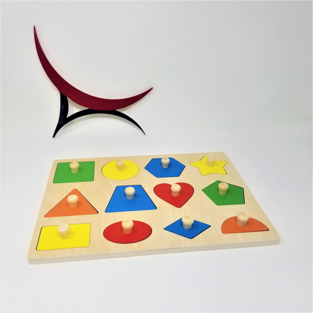 Multi-shapes Puzzle - Montessori Geometric Shapes Puzzle Sorter: GS6 - Etsy