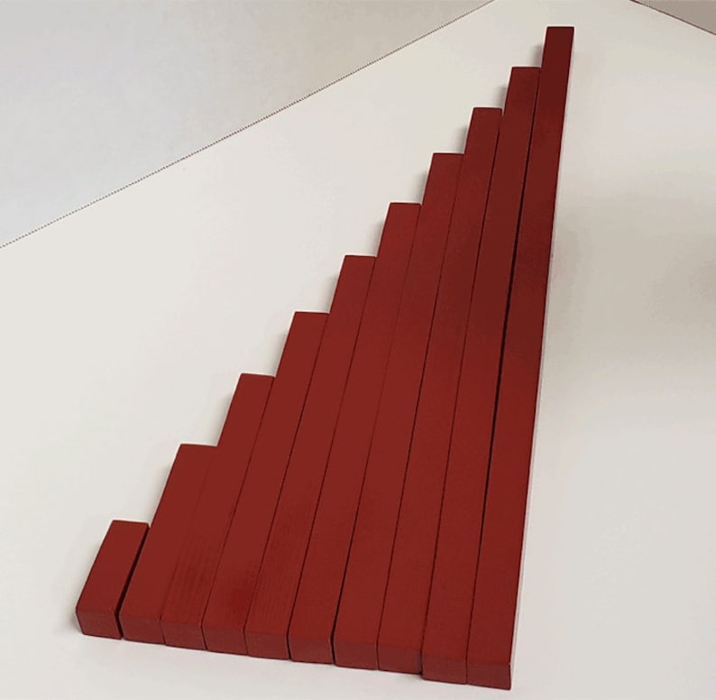Montessori Red Rods Montessori Sensorial Materials Long - Etsy