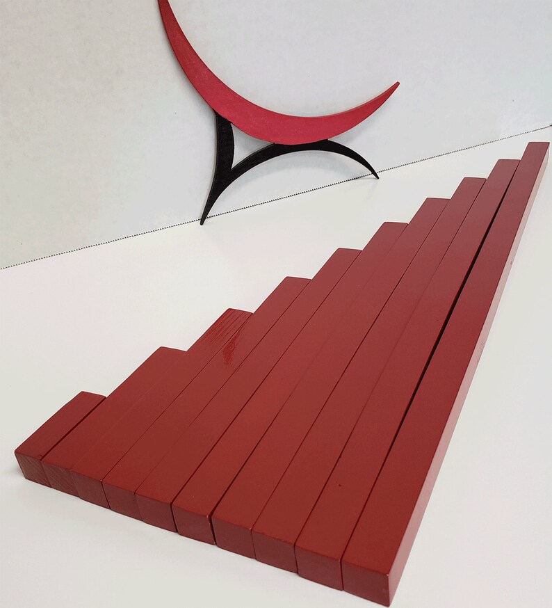 Montessori Red Rods Montessori Sensorial Materials Long - Etsy