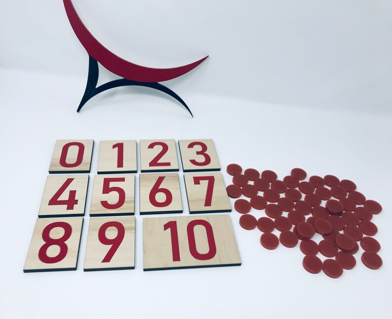 Montessori Number Cards and Counters Montessori Materials | Etsy