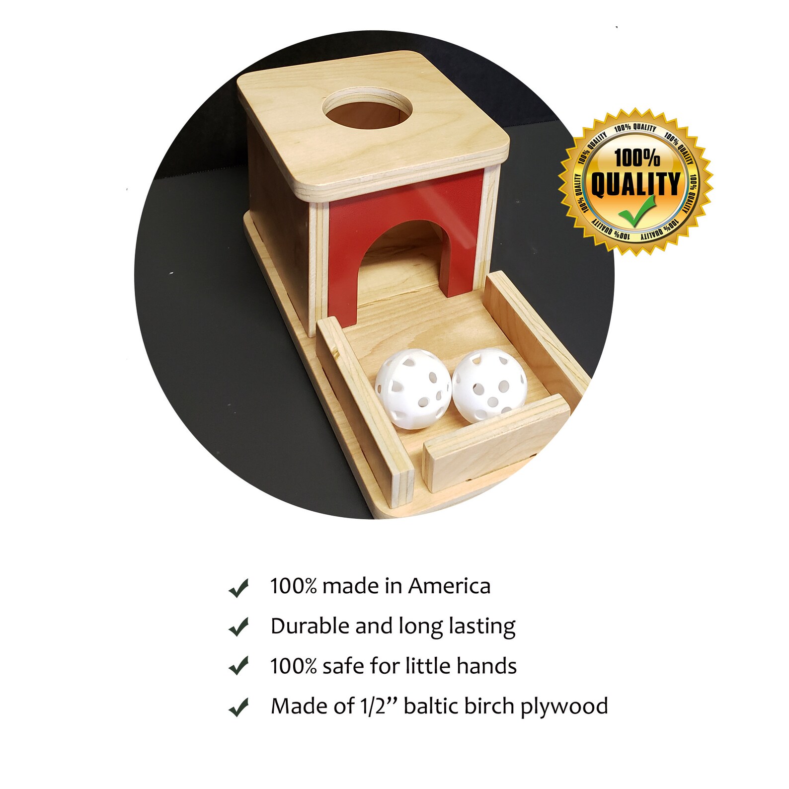 Montessori Object Permanence Box With Tray and Ball Early - Etsy