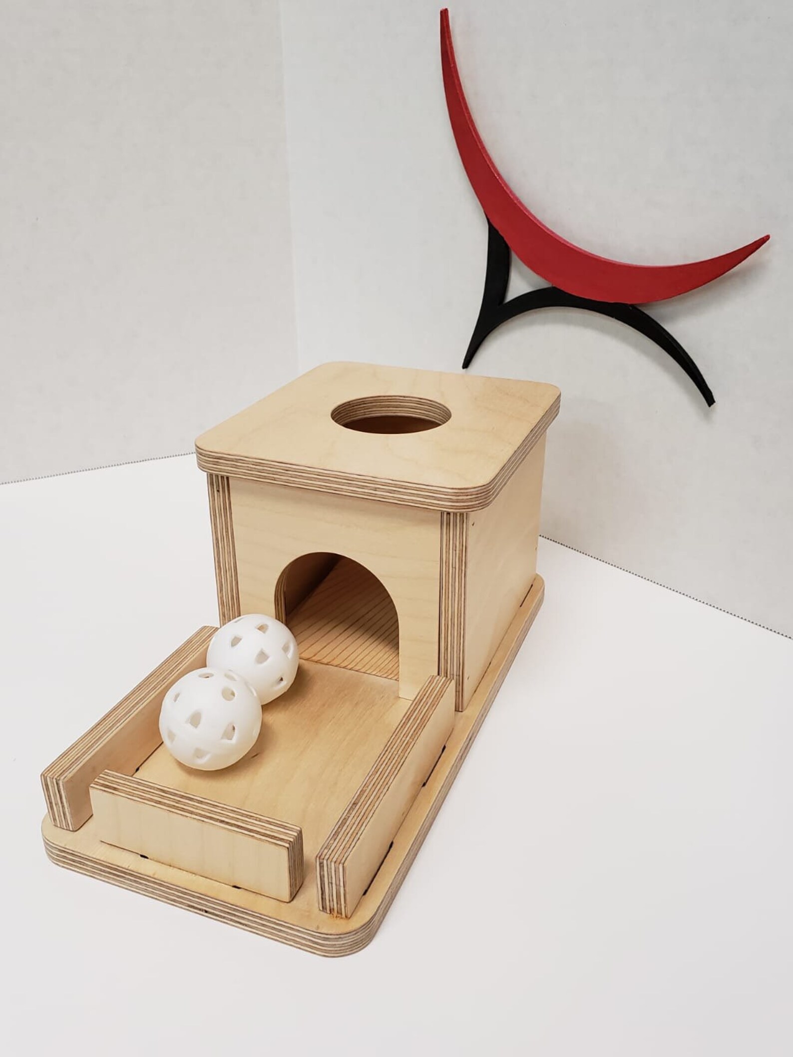 Montessori Object Permanence Box With Tray and Ball Early - Etsy