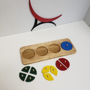 Montessori Fraction Circle Puzzle - Wooden Montessori Math Educational ...