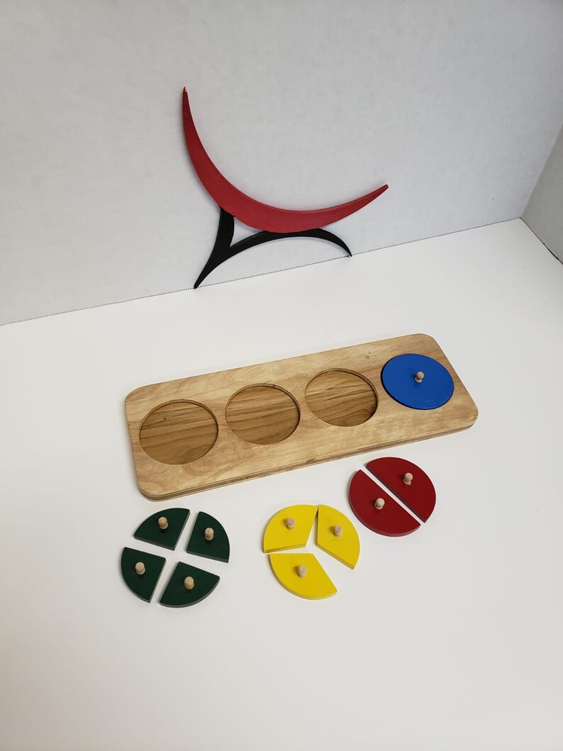 Montessori Fraction Circle Puzzle Wooden Montessori Math | Etsy