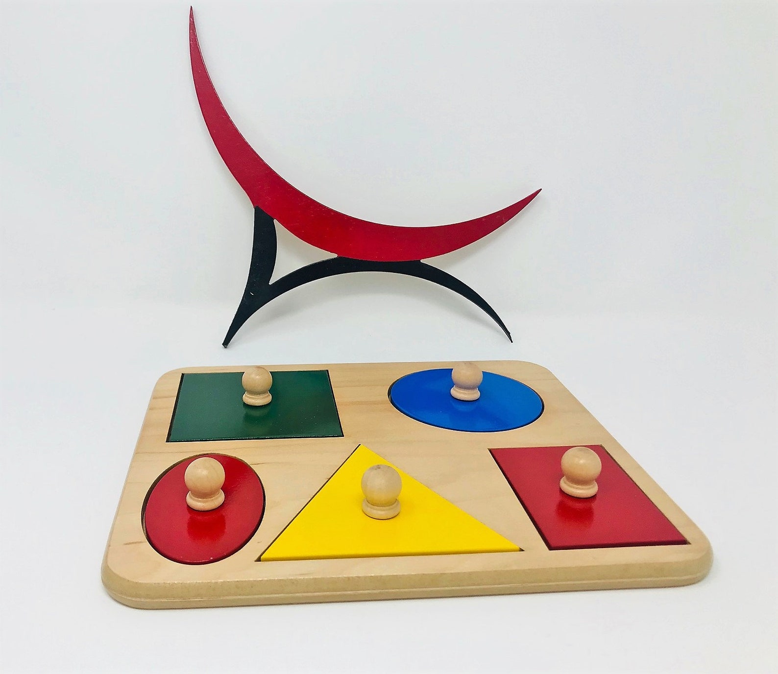 Montessori Geometric Shapes Puzzle Sorter 5 Shapes Puzzle - Etsy