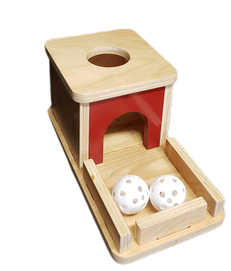 Montessori Object Permanence Box With Tray and Ball Early - Etsy