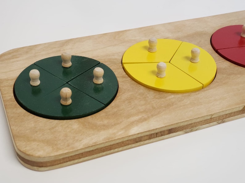 Montessori Fraction Circle Puzzle Wooden Montessori Math - Etsy