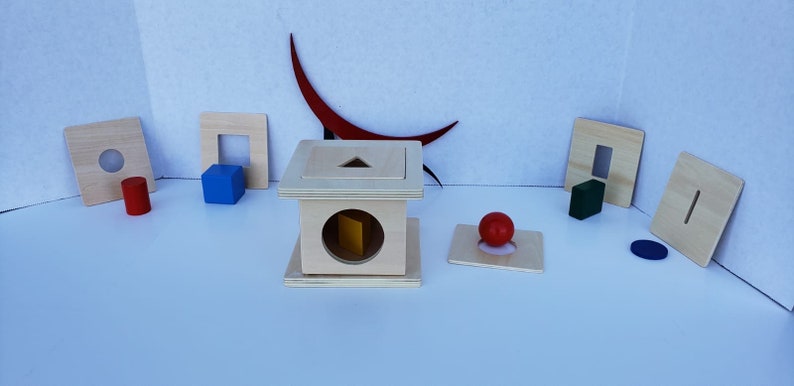 Montessori Imbucare Box 6 in 1 Shape Matching Box Wooden | Etsy