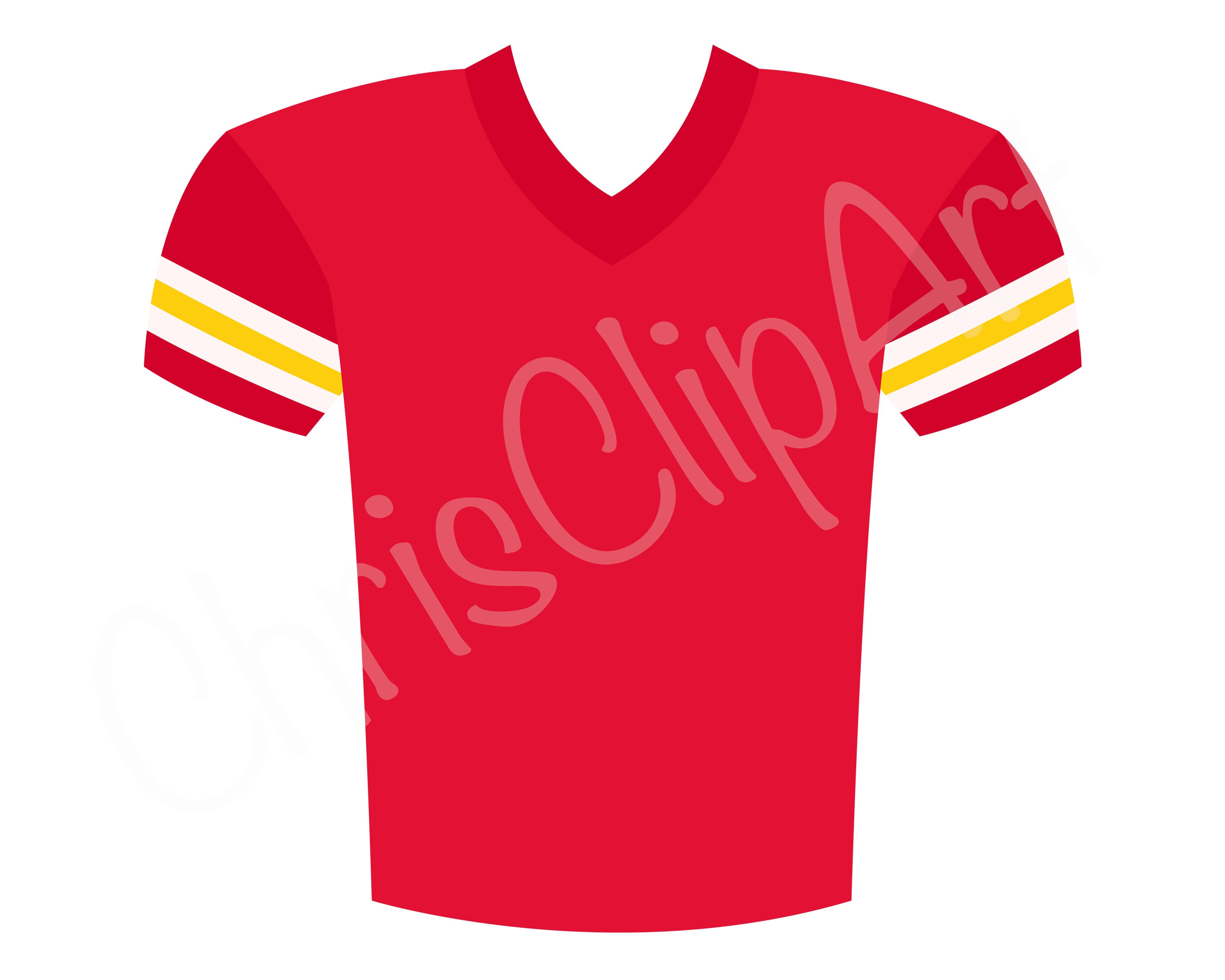 Red Football Jersey Clipart SVG PNG JPG - Front and Back - Football ...