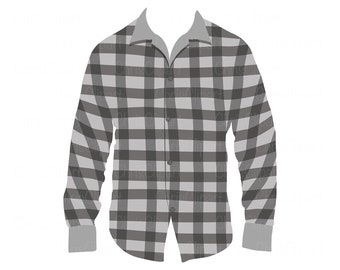Flannel Shirt Vector | Etsy