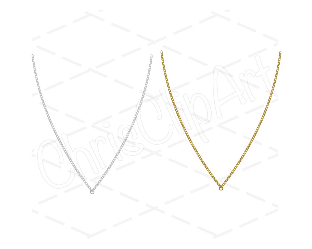 Necklace SVG PNG JPG - Gold Chain Clipart - Silver Chain Cricut ...