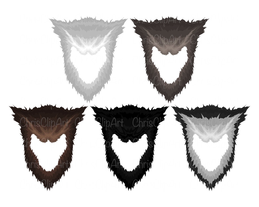 Werewolf Mask SVG PNG JPG Bundle Werewolf Beard Clipart Wolfman Vector ...