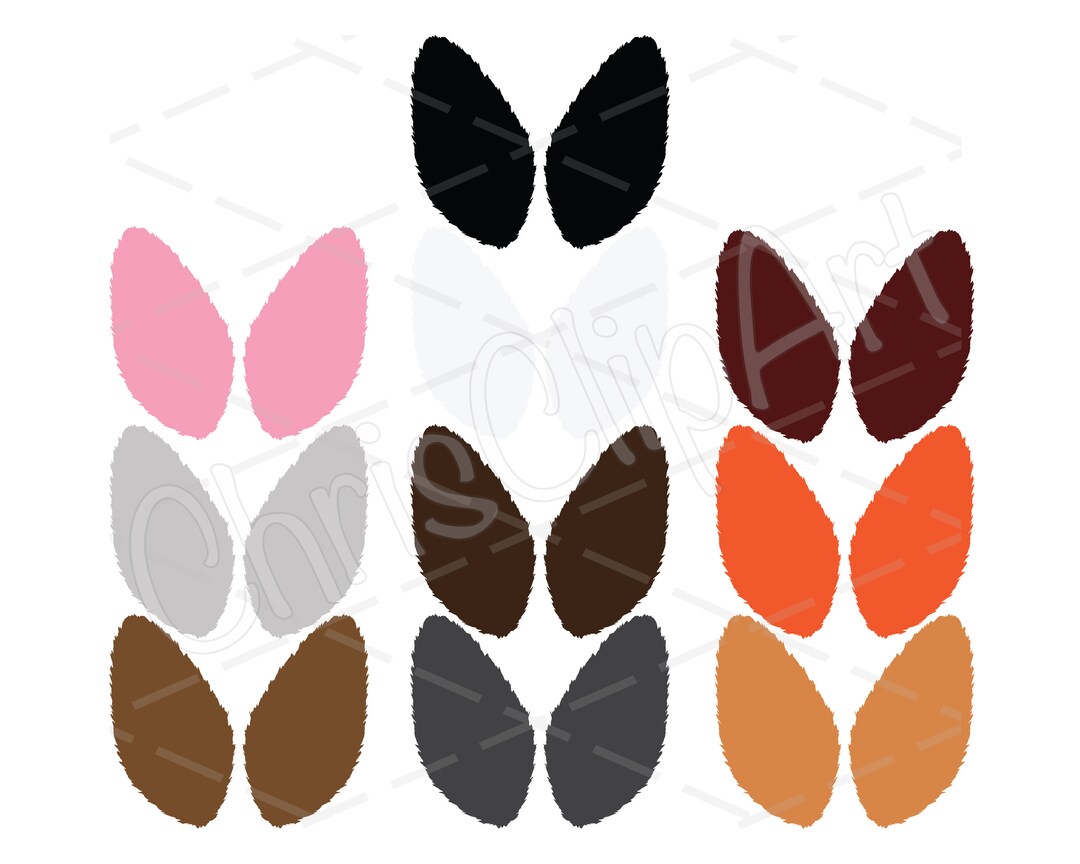 Animal Ears SVG PNG JPG - Bundle of 10 Colors - Animal Ears Clipart ...