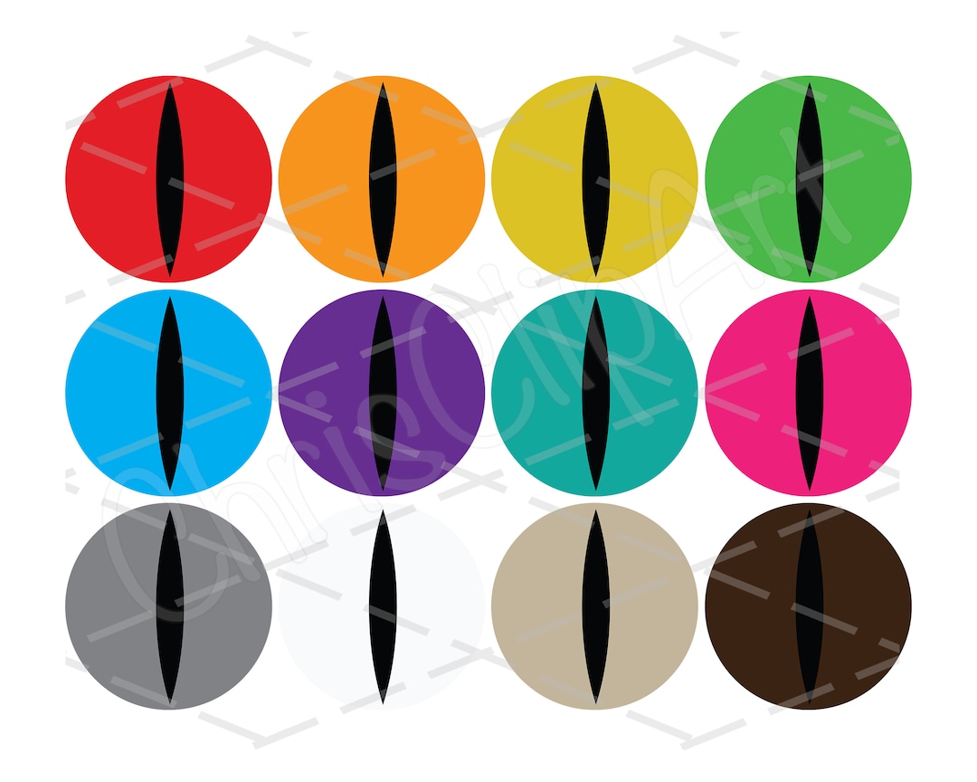 Snake Eye Clipart Bundle - 12 Colors - SVG PNG JPG - Eye Vector ...