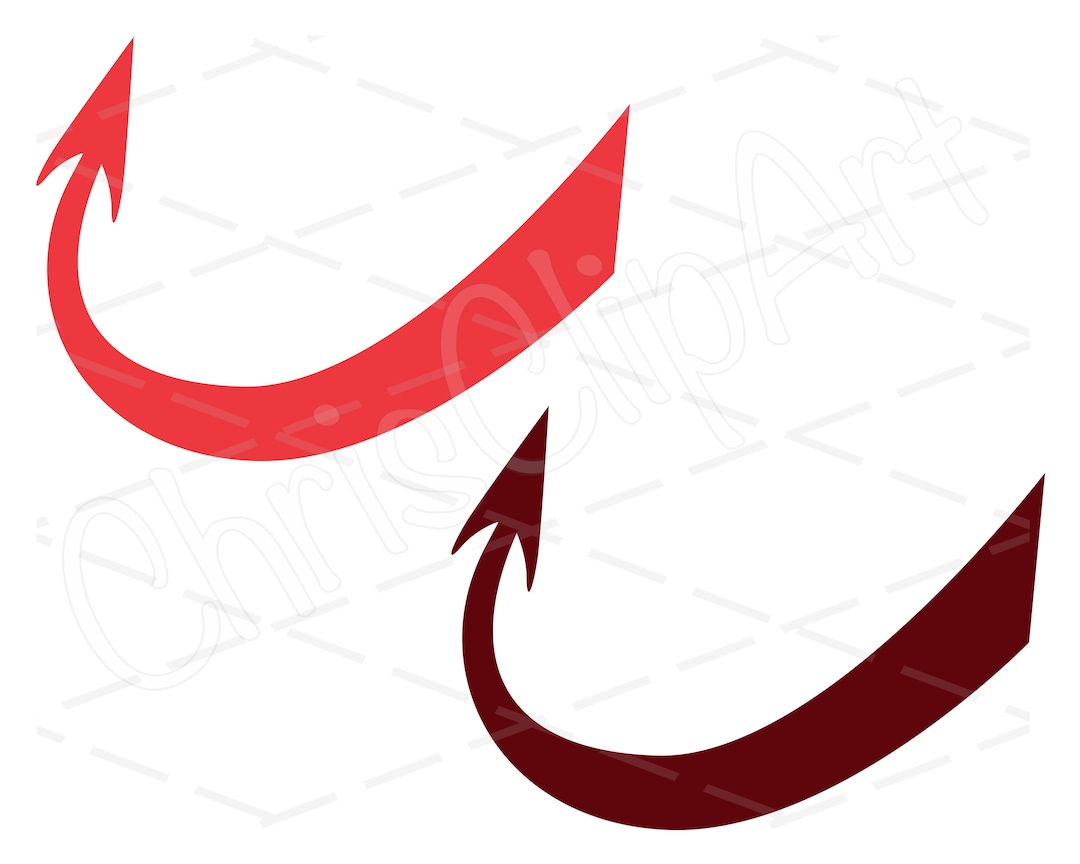 Devil Tail Clipart Bundle - Red and Maroon - SVG, PNG, JPG Formats ...