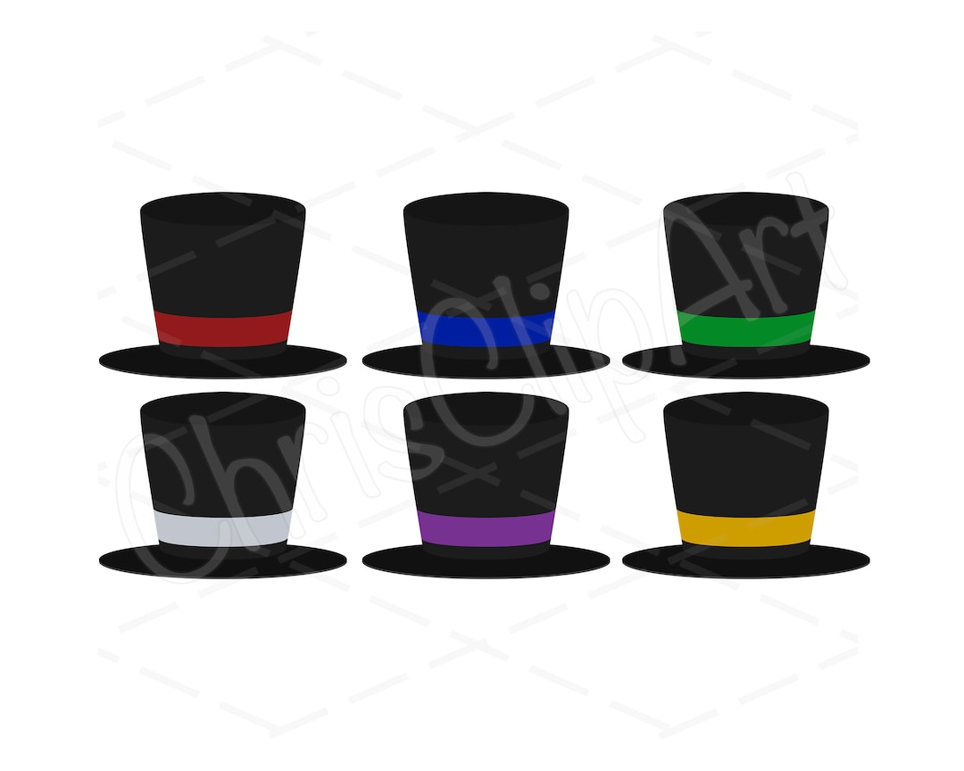 Top Hat SVG PNG JPG - Six Color Bundle - Snowman Clipart - Snowman ...