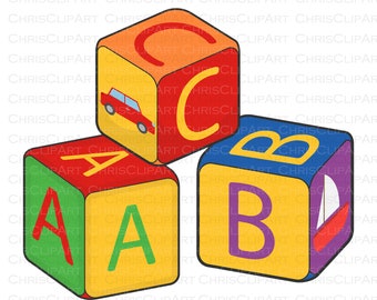 Baby Blocks Clip Art - Etsy