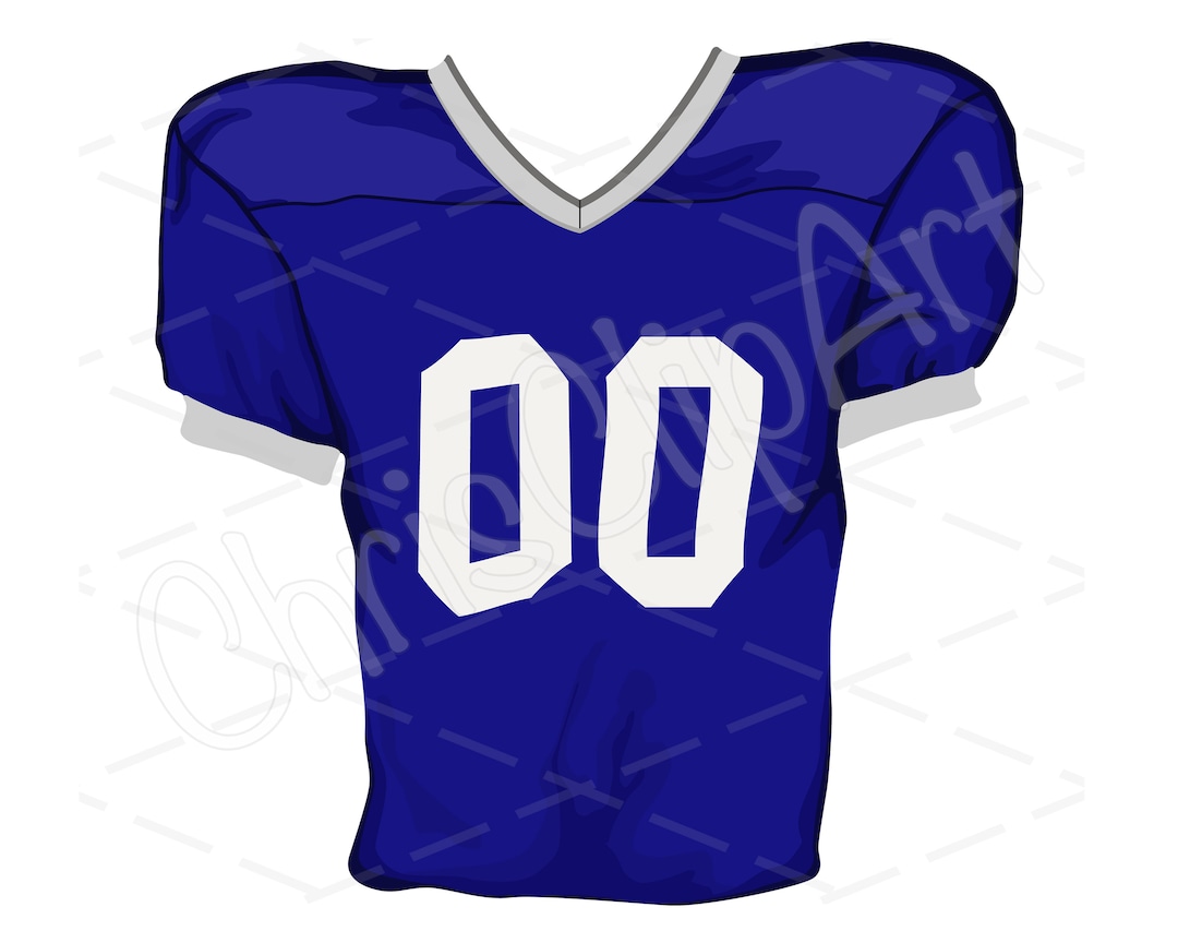 Blue Football Jersey Clipart SVG PNG JPG - Football Graphics - Football ...