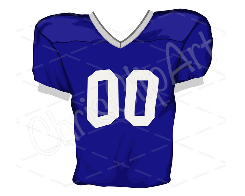Blue Football Jersey Clipart SVG PNG JPG Football Graphics Football ...