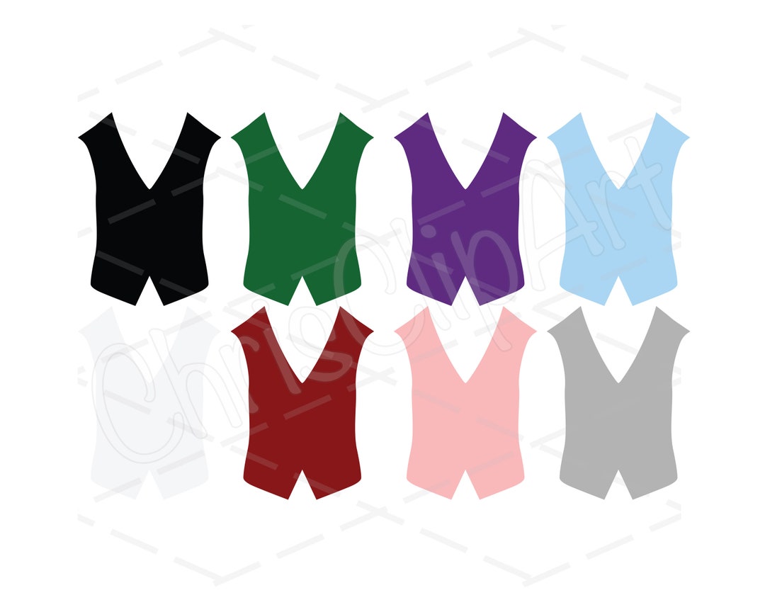 Vest SVG PNG JPG - Bundle of 8 Colors - Vest Sublimation - Vest Cricut ...