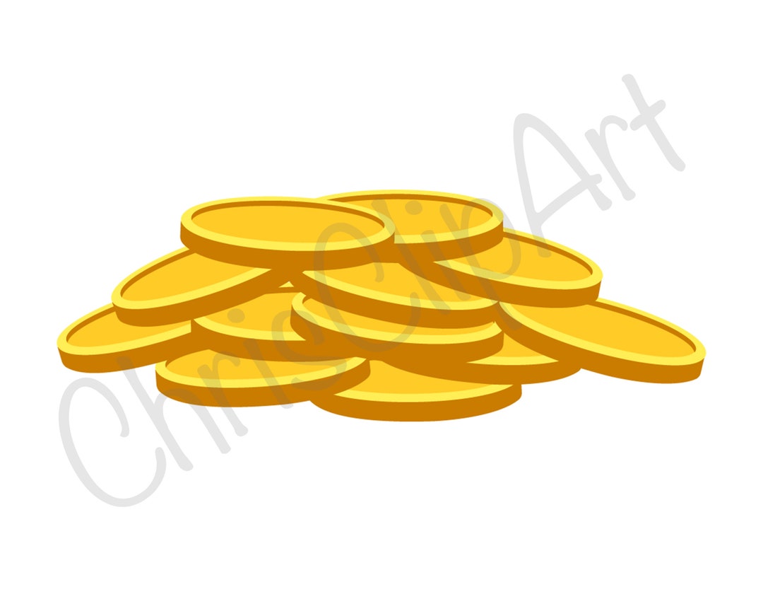 Gold Coins SVG PNG JPG Treasure Chest Clipart Pirate Gold - Etsy