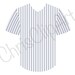 White Pinstriped Baseball Jersey SVG PNG JPG - Front and Back ...