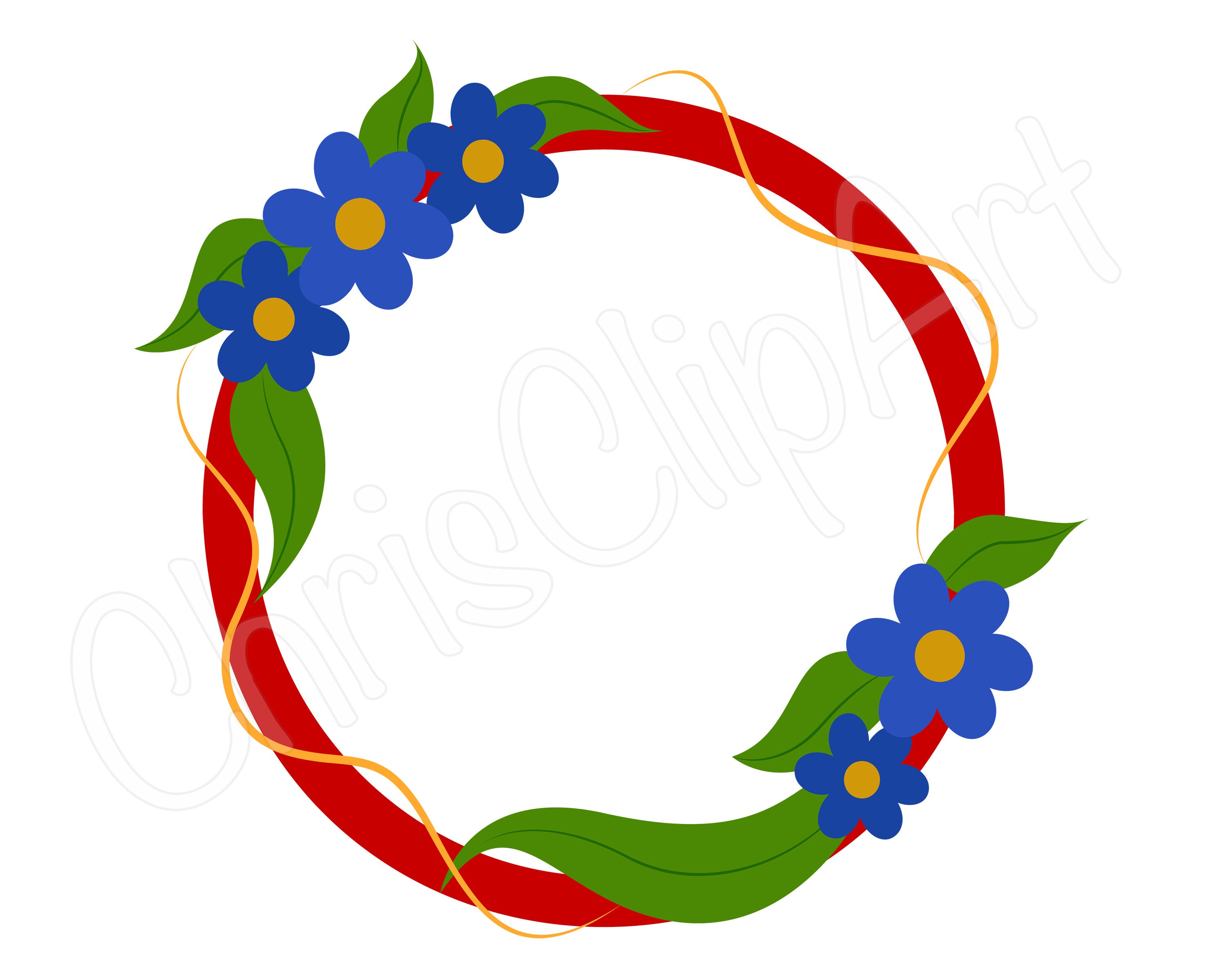Simple Flower Border Clip Art