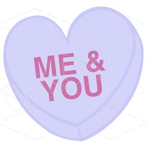Purple Conversation Hearts SVG PNG JPG - Bundle of 15 Phrases - Candy ...