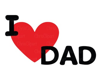 I Heart Dad Clipart - Etsy