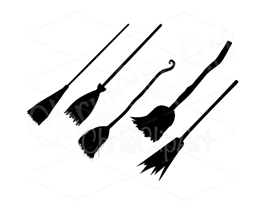 Witch Broom SVG PNG JPG Clipart Bundle 5 Designs Witch Broom Cricut ...