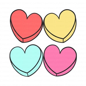 Blank Heart Candy Svg, Conversation Hearts Svg, Conversation Hearts Png ...