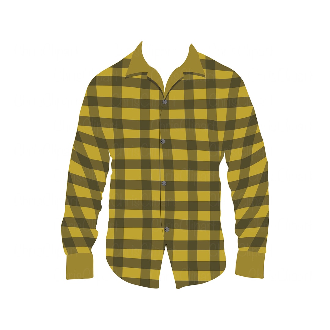 Flannel Shirt Vector Flannel Shirt Clipart Plaid Shirt Etsy